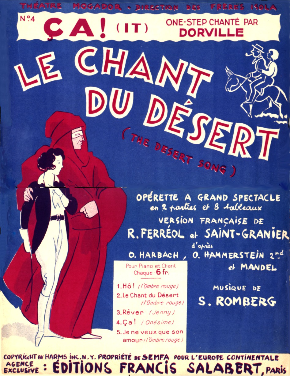 Le Chant du désert, Sigmund Romberg (1887-1951) - Théâtre Musical ...